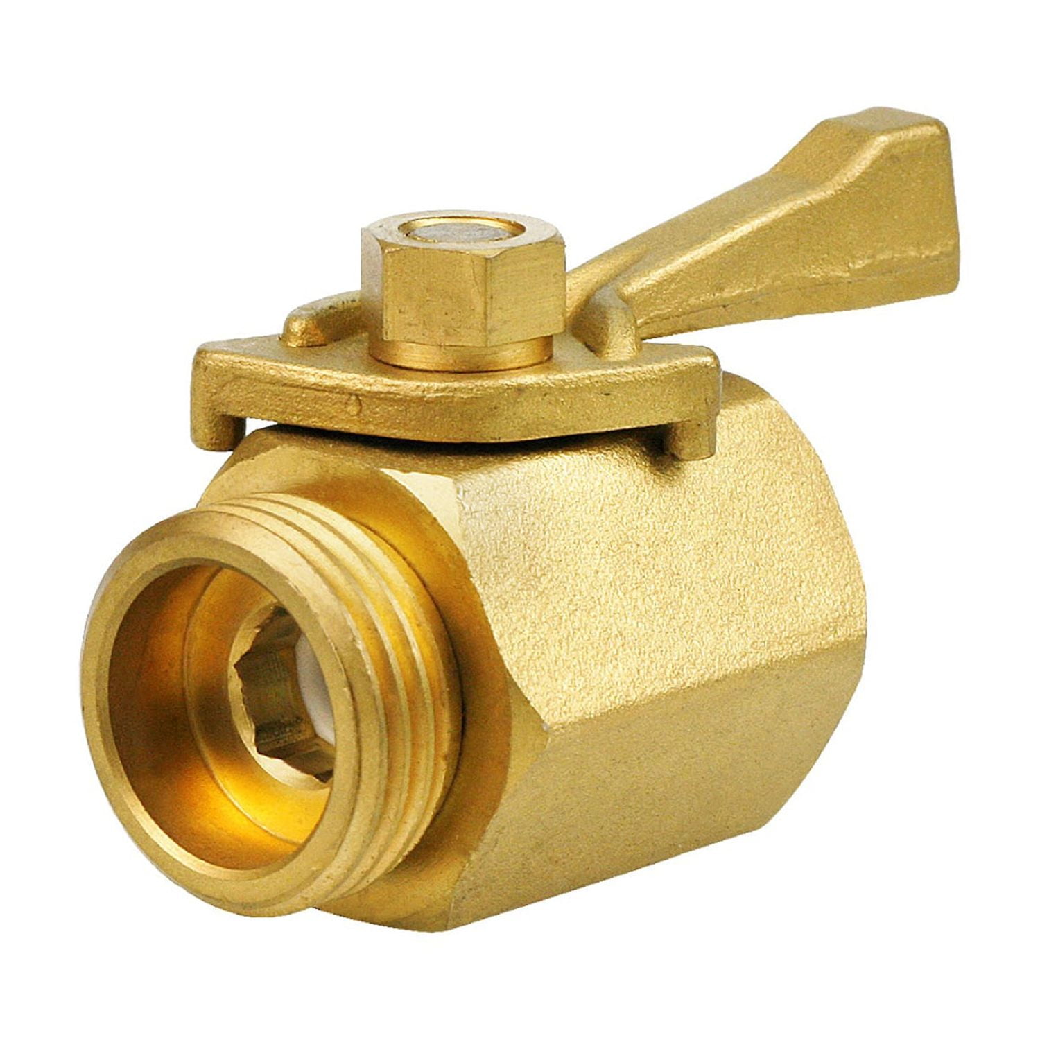 Namzi 2-piece heavy-duty brass garden hose shut-off valve 3/4 inch ...