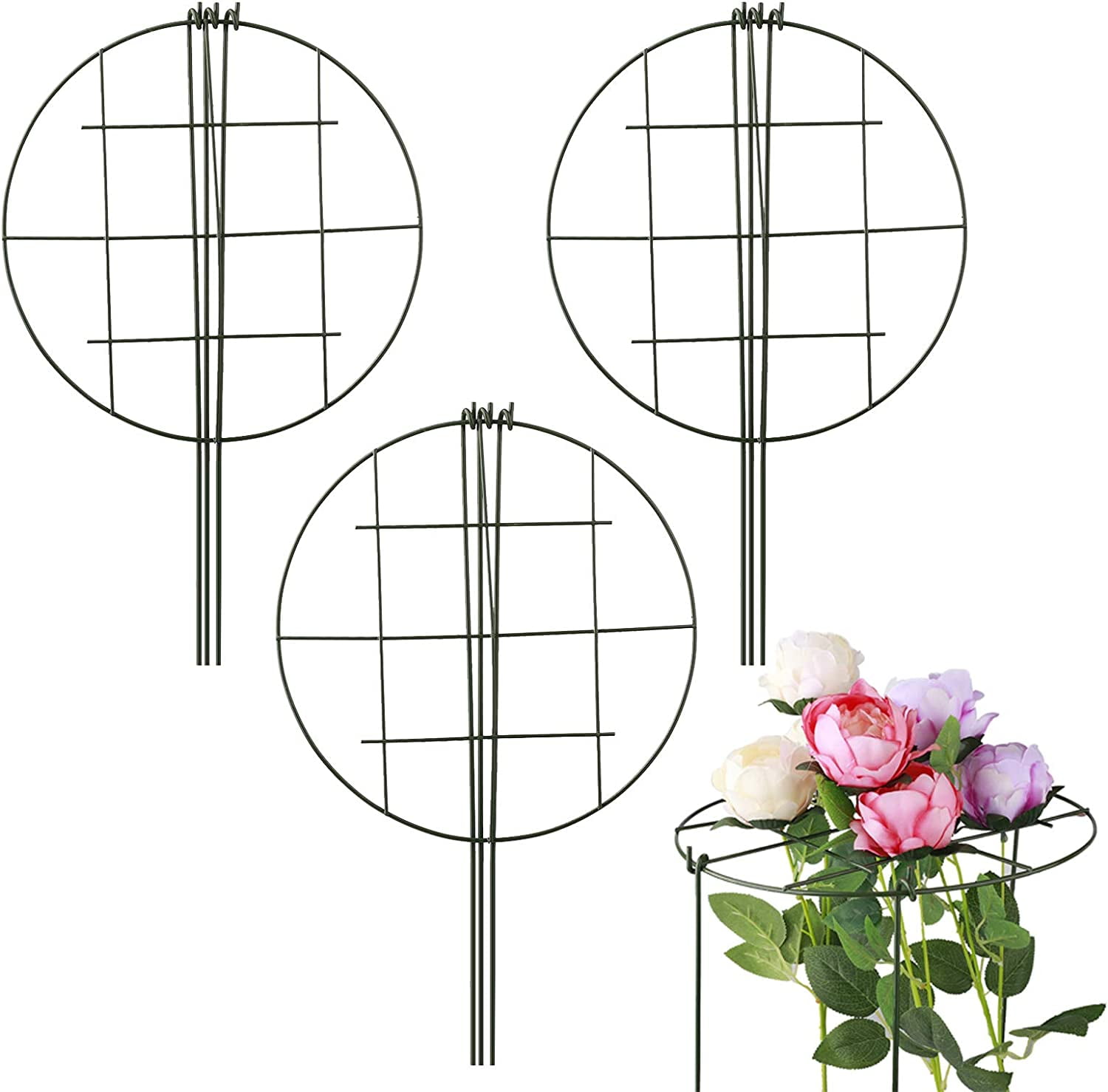 Namzi 3 Pack Plant Ring Support for Potted Plants,Iron Round Plant ...