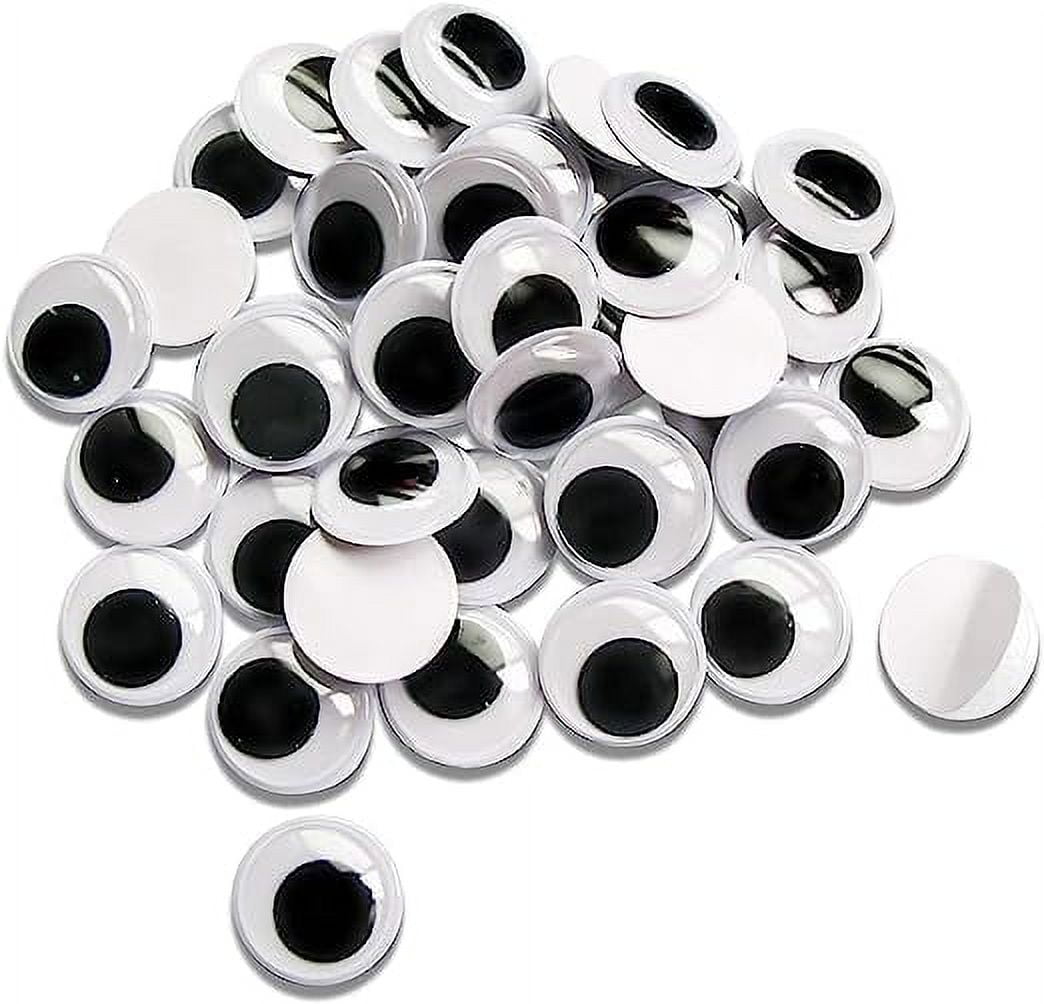 Namzi 300pcs 15mm Plastic Wiggle Googly Eyes Self Adhesive Black Round Sticker Eyes DIY Arts ...