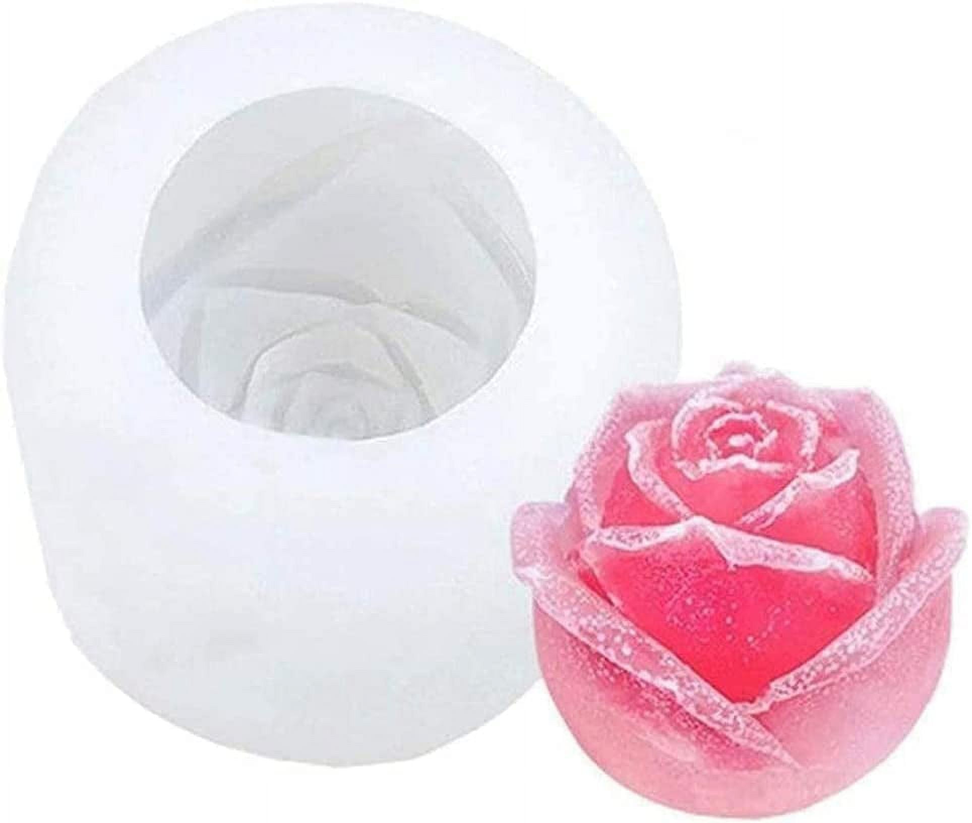 Namzi 3D Silicone Rose Shape Ice Cube Mold, Reusable Ice Jelly Rose ...
