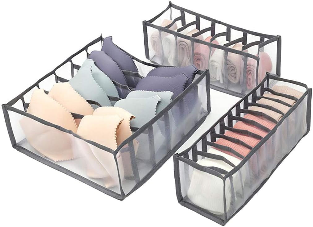 Namzi 3Pcs/Set Underwear Drawer Organizer Sock / Bra Organizer Divider ...