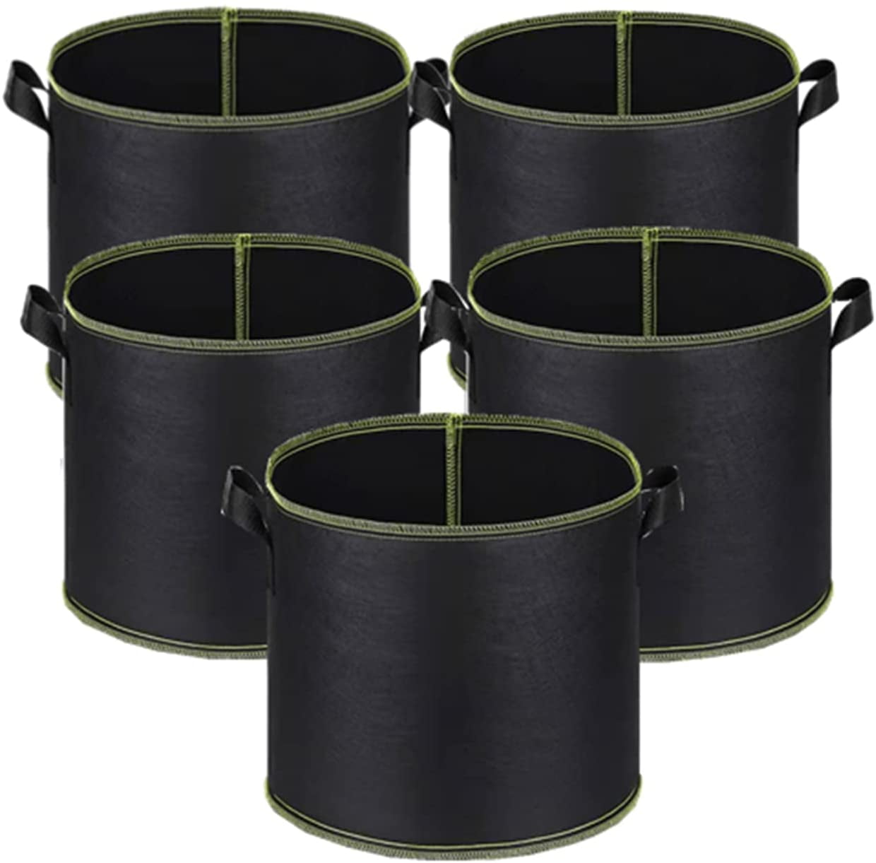 Namzi 5-Pack 15 Gallon Grow Bags Heavy Duty Thickened Nonwoven Fabric ...