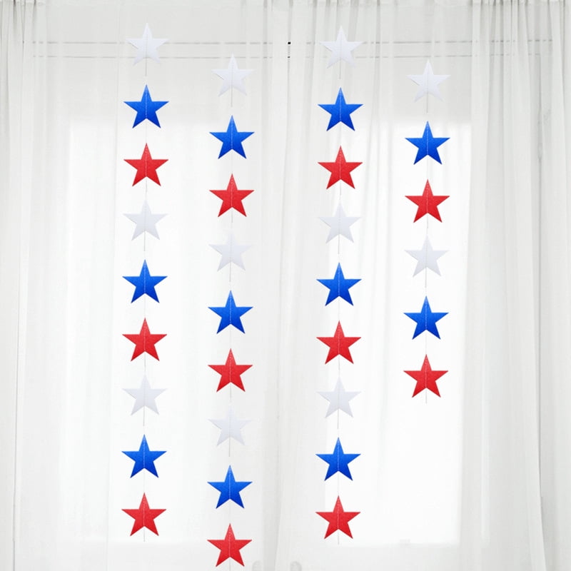 Namzi 5Pack 13 Feet Glitter Star Garland Banner Decoration Bright ...
