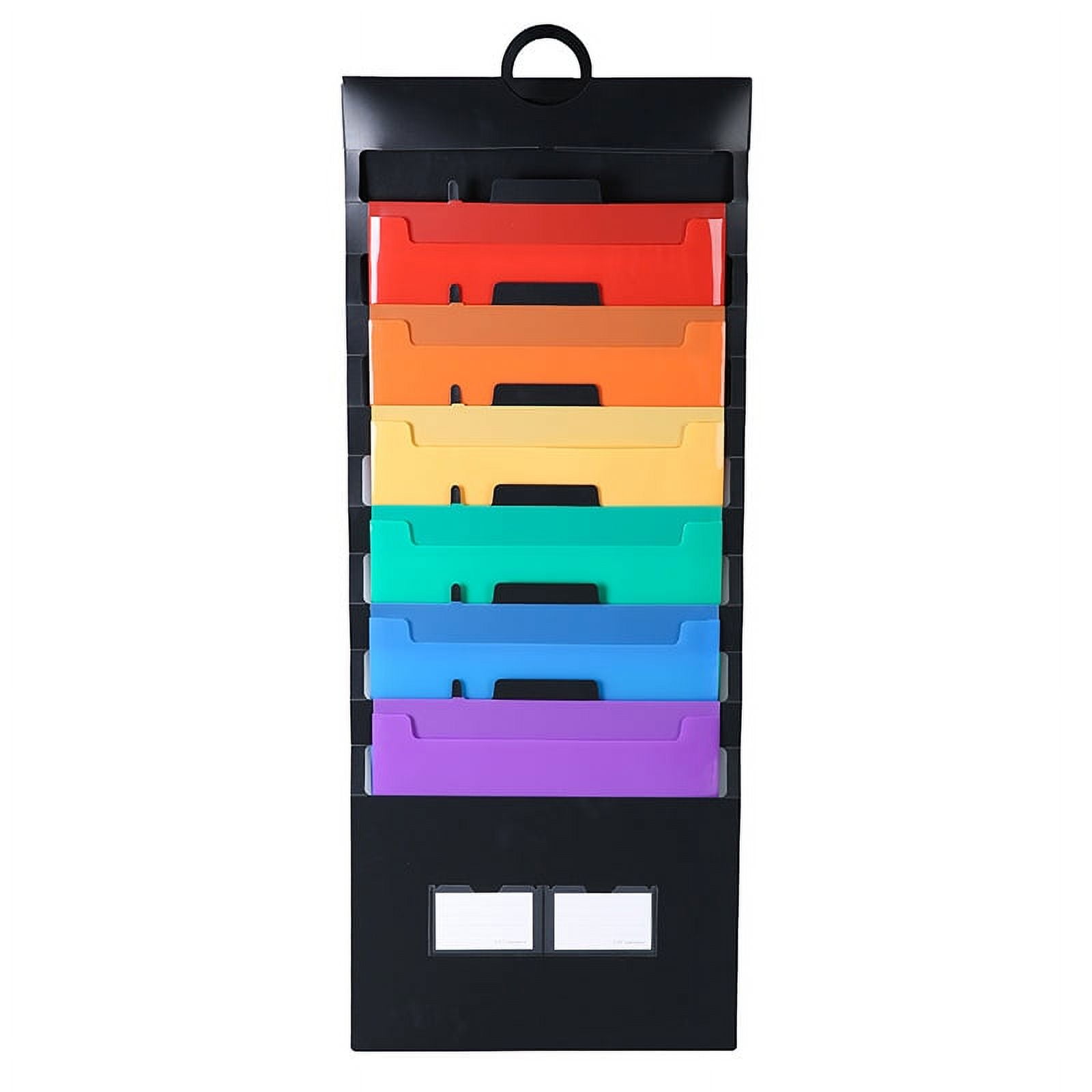 Namzi 6 Pocket File Pocket Chart, Black, 14" Wide x 37" Tall ...
