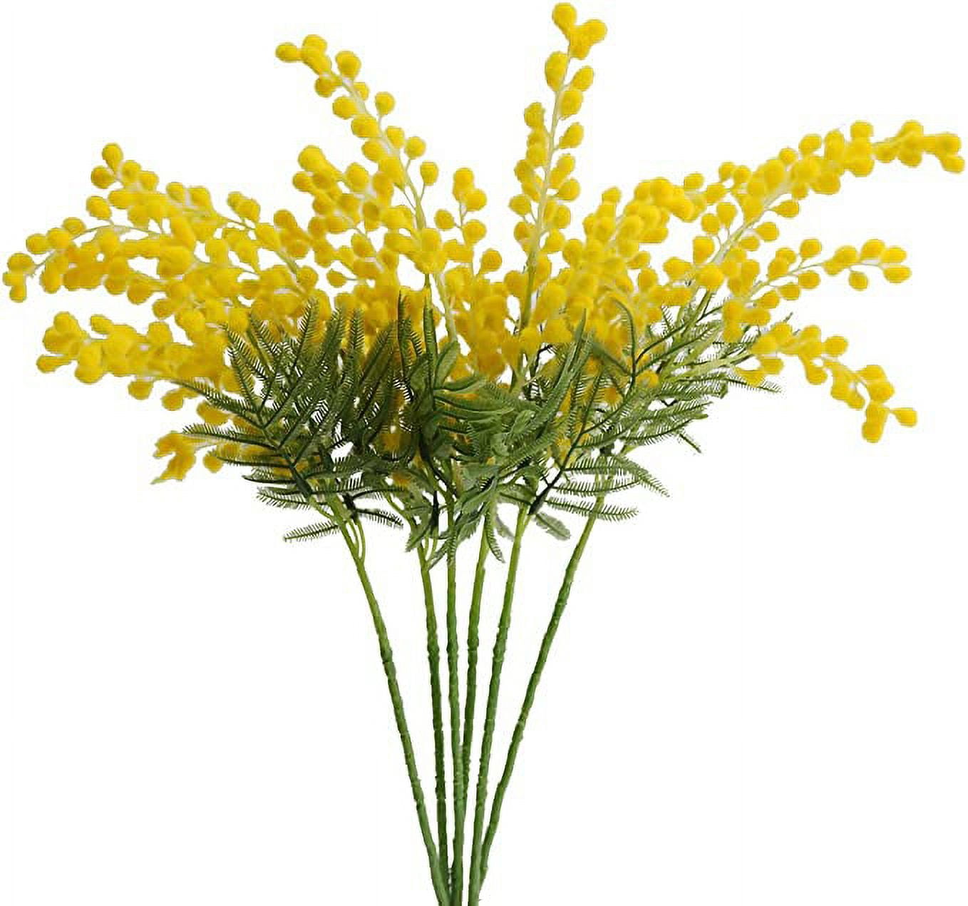 Namzi 6pcs Artificial Albizia Julibrissin Fake Acacia Yellow Flowers ...