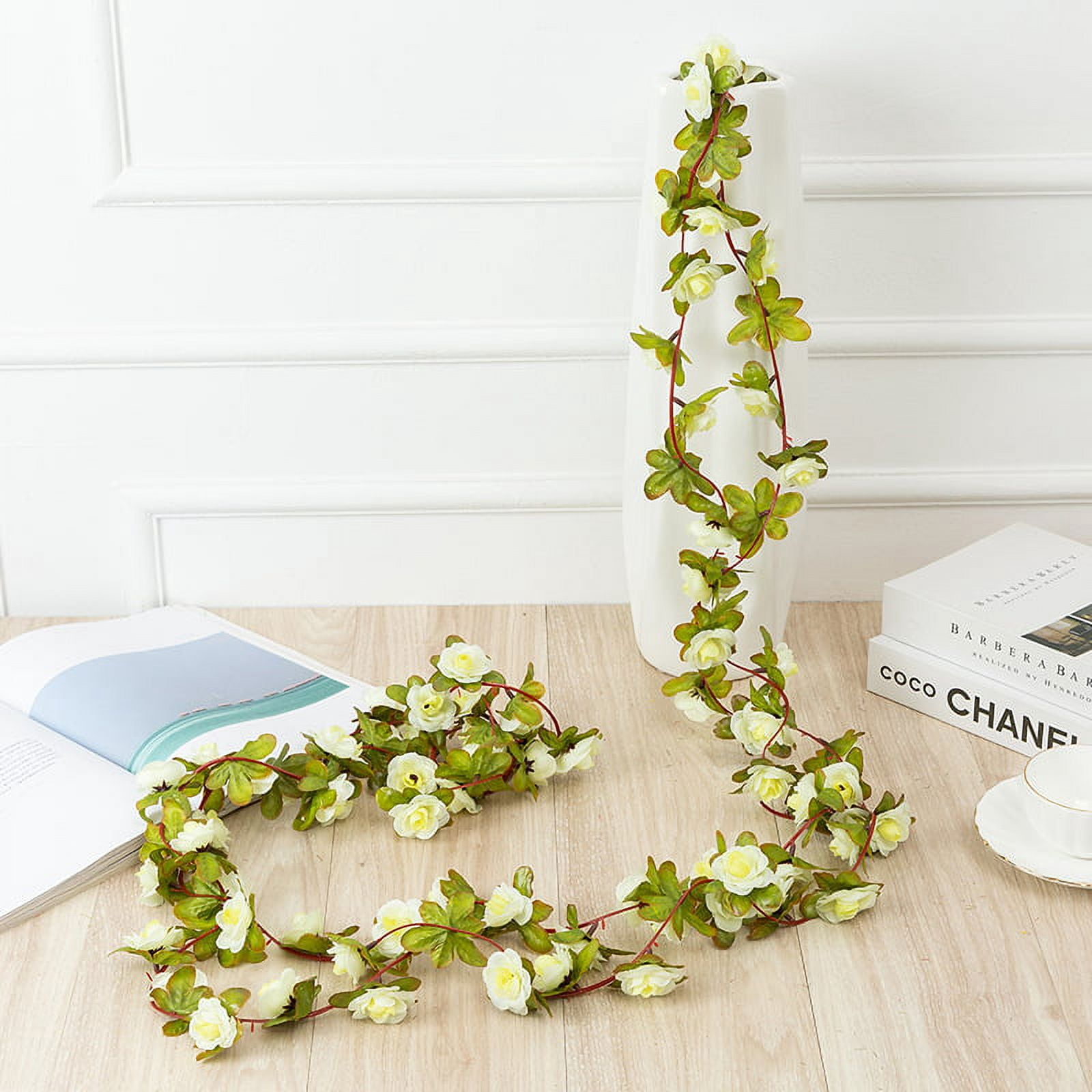 Namzi 8 Pcs 66FT Flower Garland, Artificial Rose Vine Flowers with ...