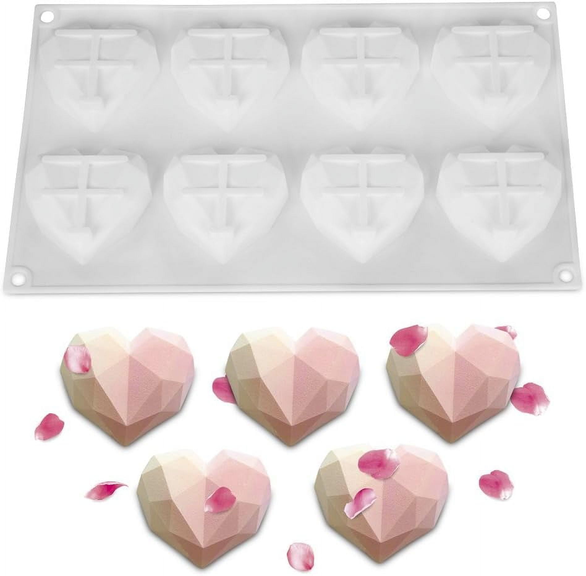 NAMZI 8 cup Diamond Chocolate Silicone Dessert Mould Mousses Cheesecake ...