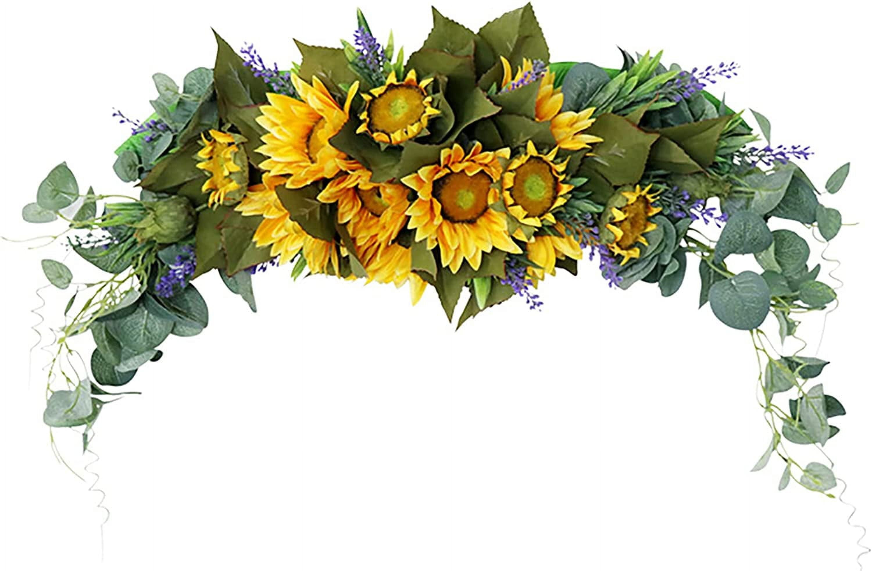 Namzi Artificial Sunflower Swag, Handmade Floral Wreath Spring ornament ...