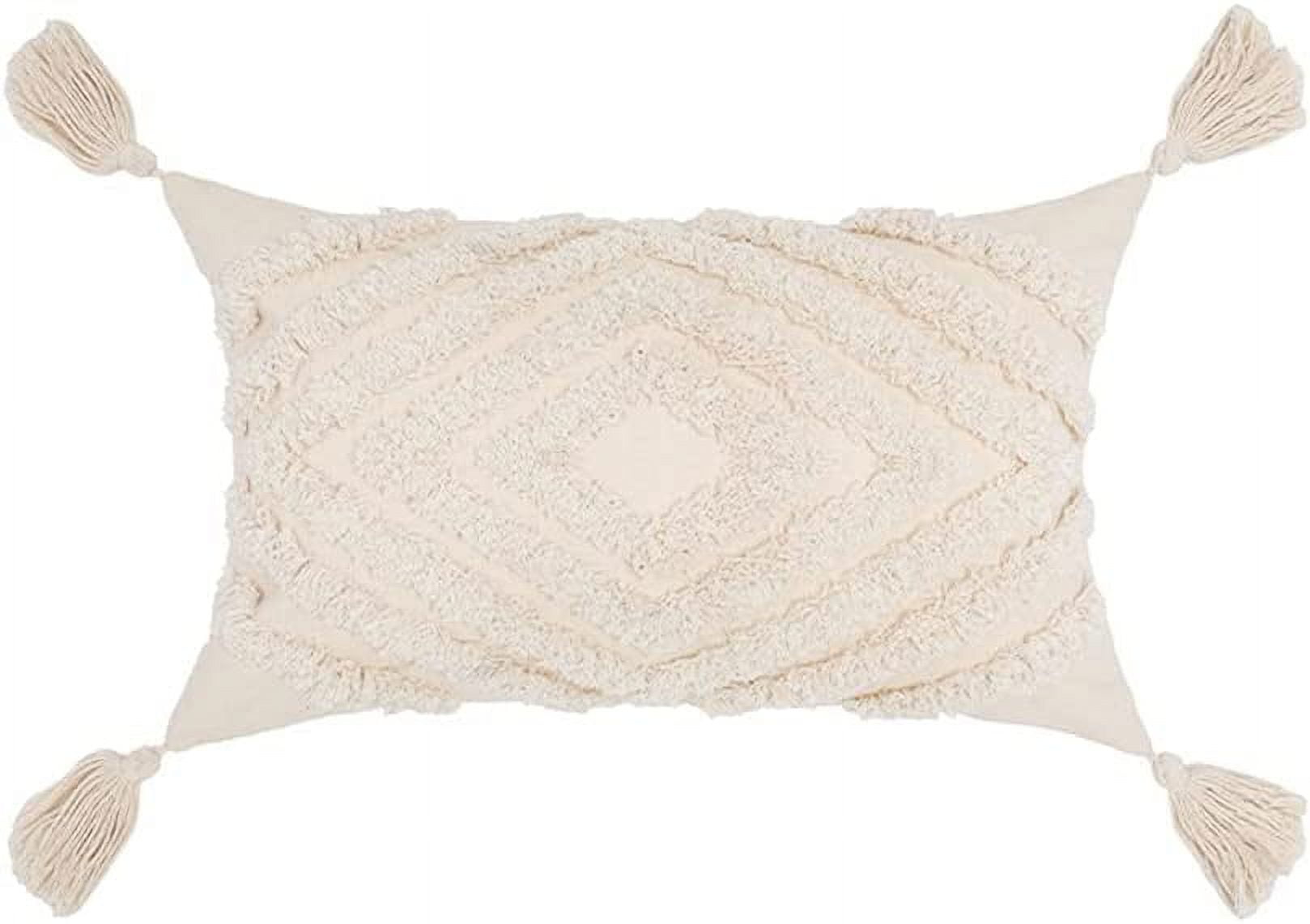 Namzi Boho Tufted Decorative Lumbar Throw Pillow Cover with Tassels ...