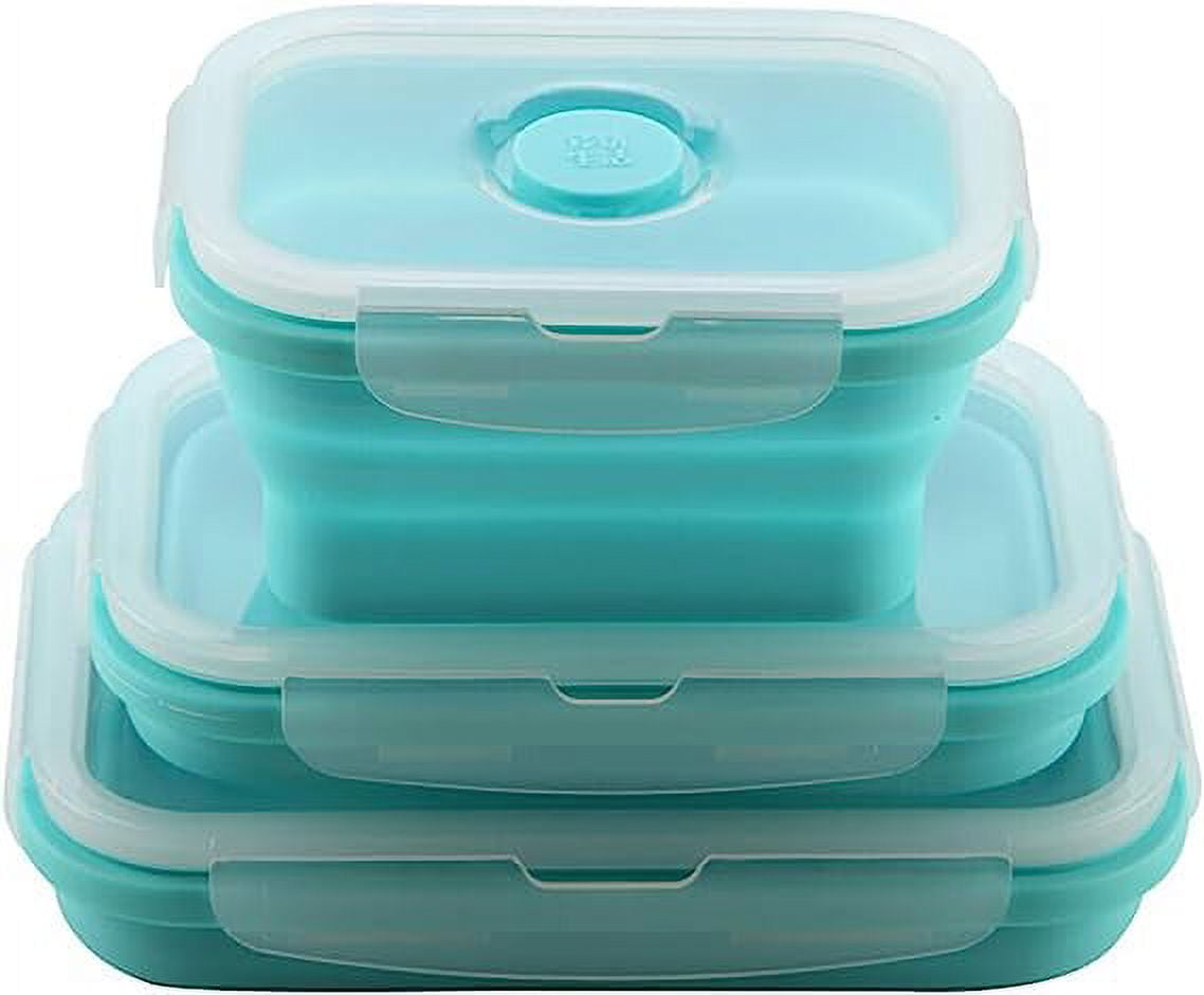 Namzi Collapsible Silicone Lunch Bento Box, Portable Food Storage ...