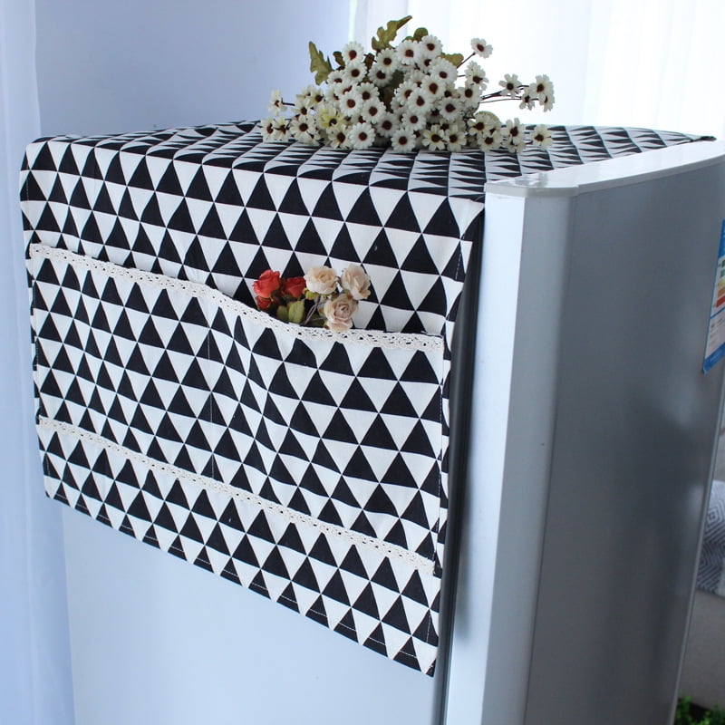 Namzi Countryside style cotton and linen refrigerator cover, washing ...