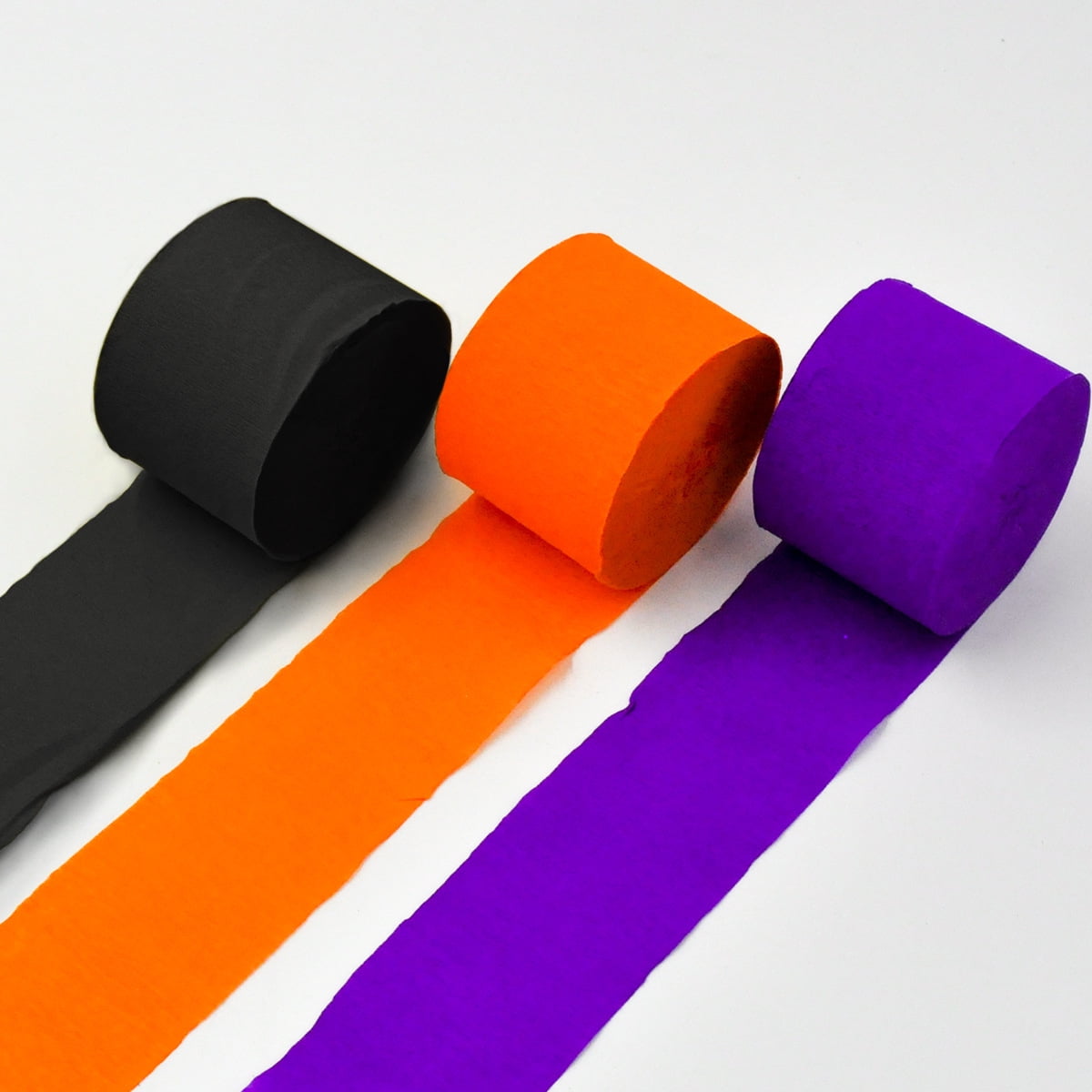 Namzi Crepe Paper Streamers 3 Rolls , Pack of Black，Orange，Purple Crepe ...