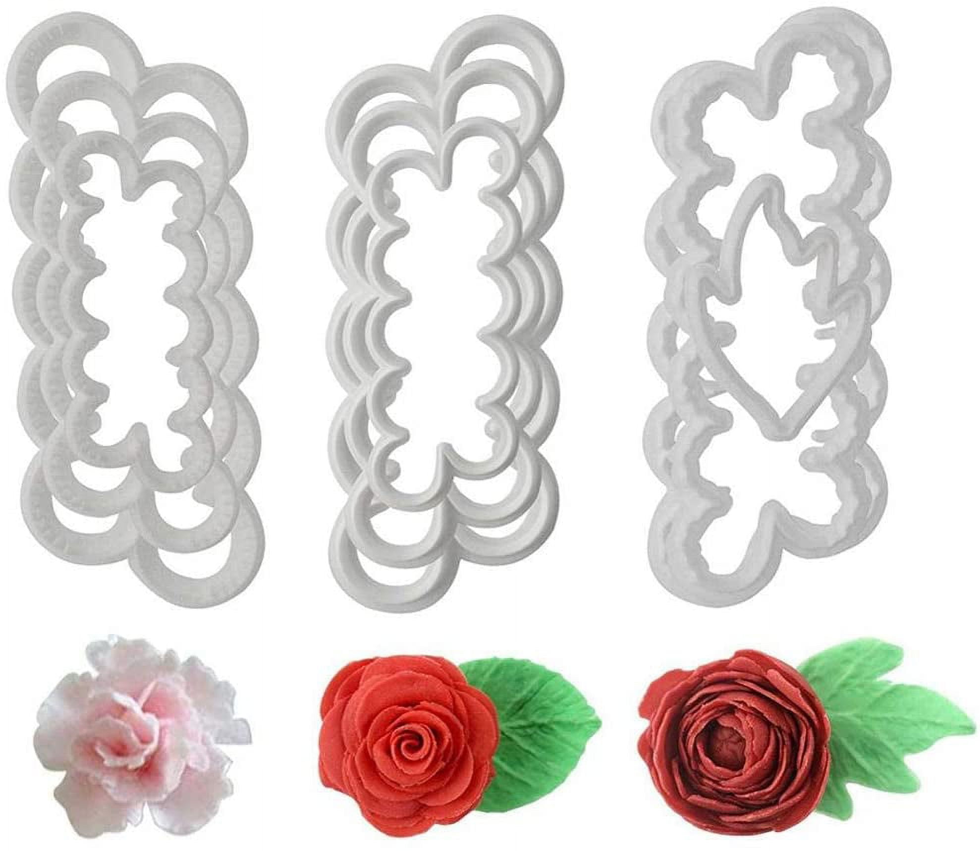 Namzi Fondant Icing Tool, 9Pcs Roses Carnations Peony 3D Petal Cake ...