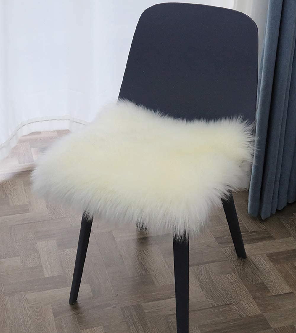 Namzi Fur Chair Cushion 20 x 20 inch, Square Fur Seat Cushion, Super ...