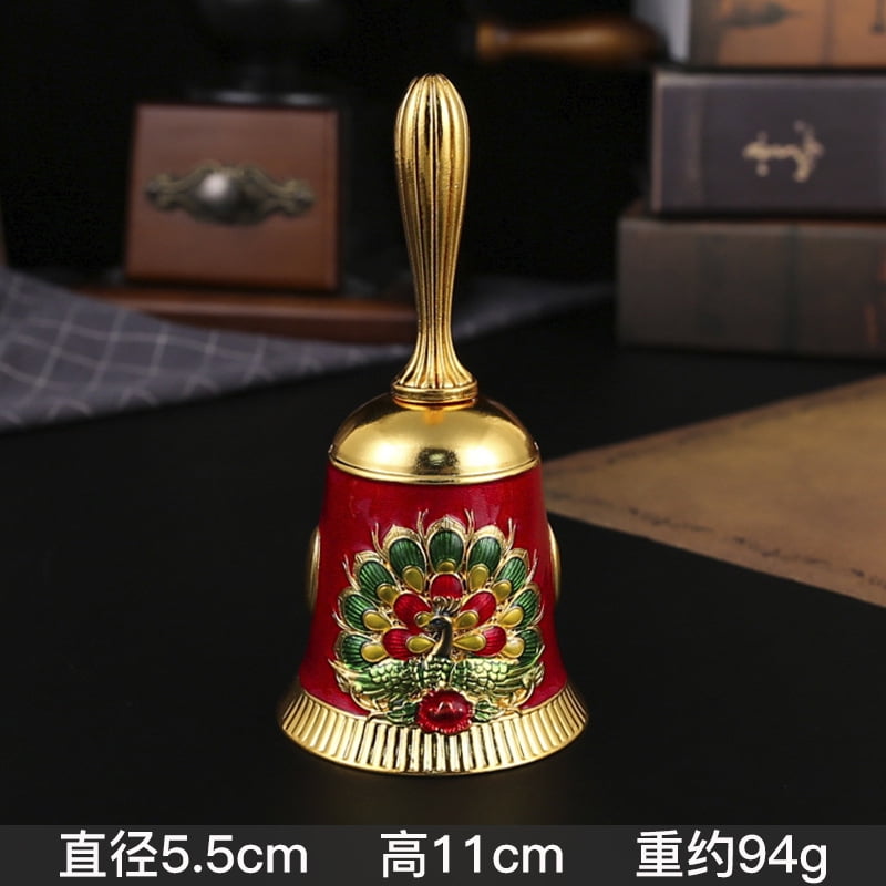 Namzi Hand Bell, Engraved Peacock Call Bell Handheld Bell for Wedding ...