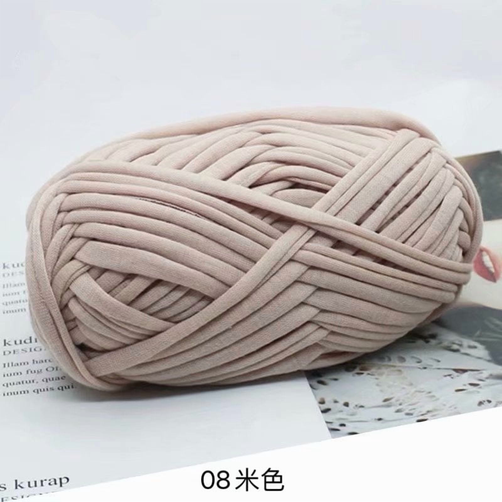 Namzi Hand Knitting Yarn, 2 Roll Fabric Strip Line Yarn Packs,beige ...