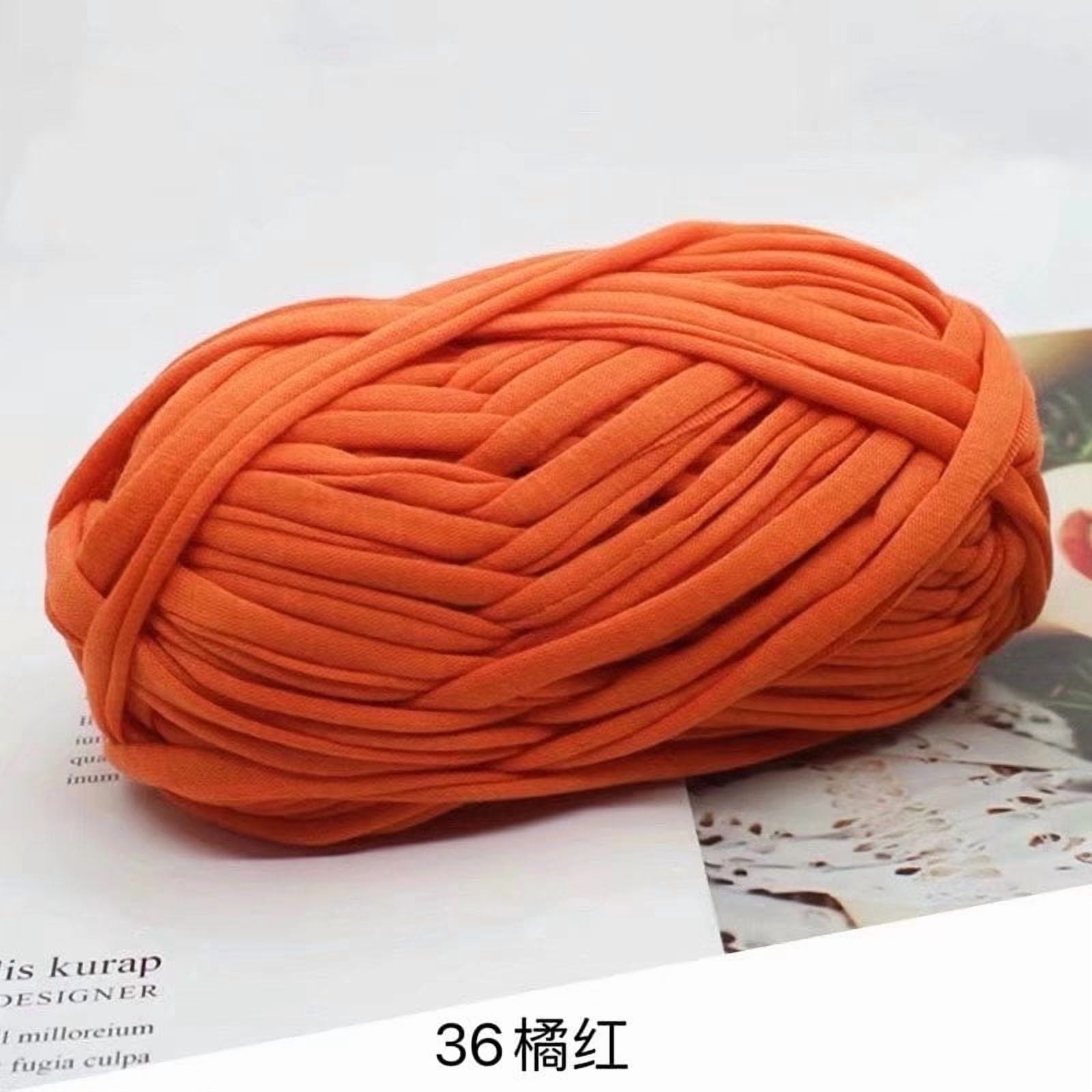 Namzi Hand Knitting Yarn, 2 Roll Fabric Strip Line Yarn Packs,orange ...