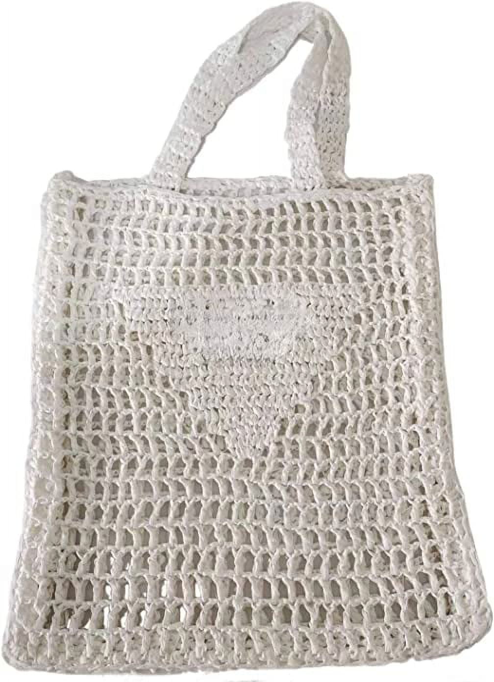 Namzi Handmade Straw Bag,Travel Beach Fishing Mesh Bag, Straw Woven Bag ...