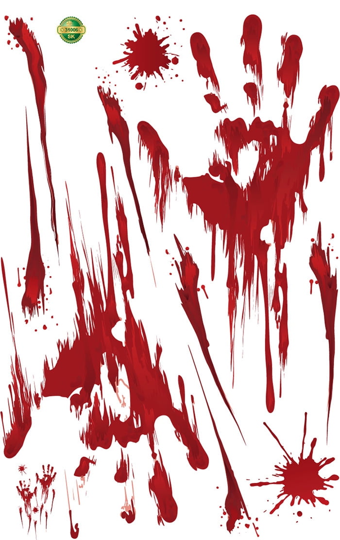 Namzi Party Decorations 6 pieces Halloween Window Clings, Bloody ...