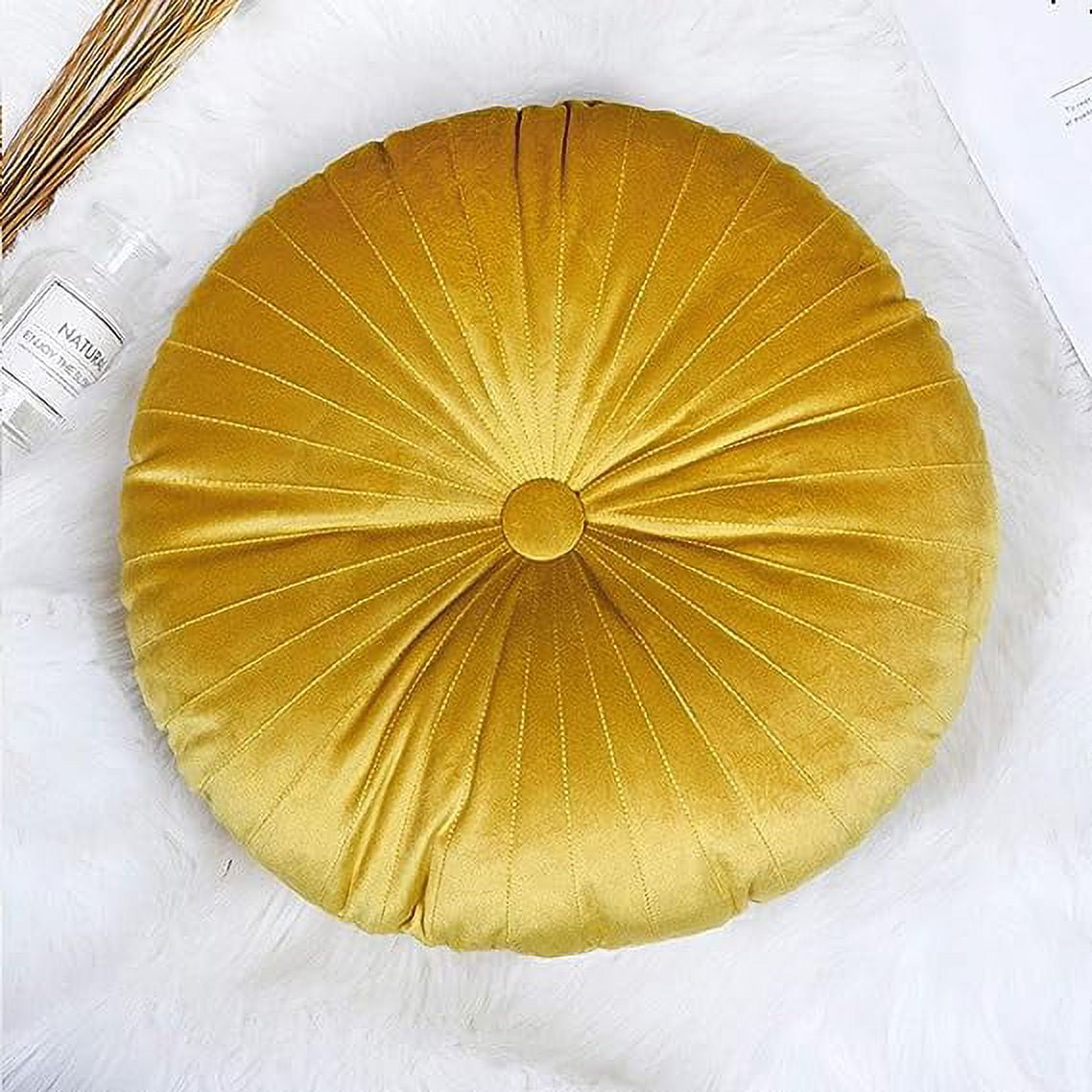 NAMZI Round Shaped Decorative Throw Pillow with Insert, Solid Color ...