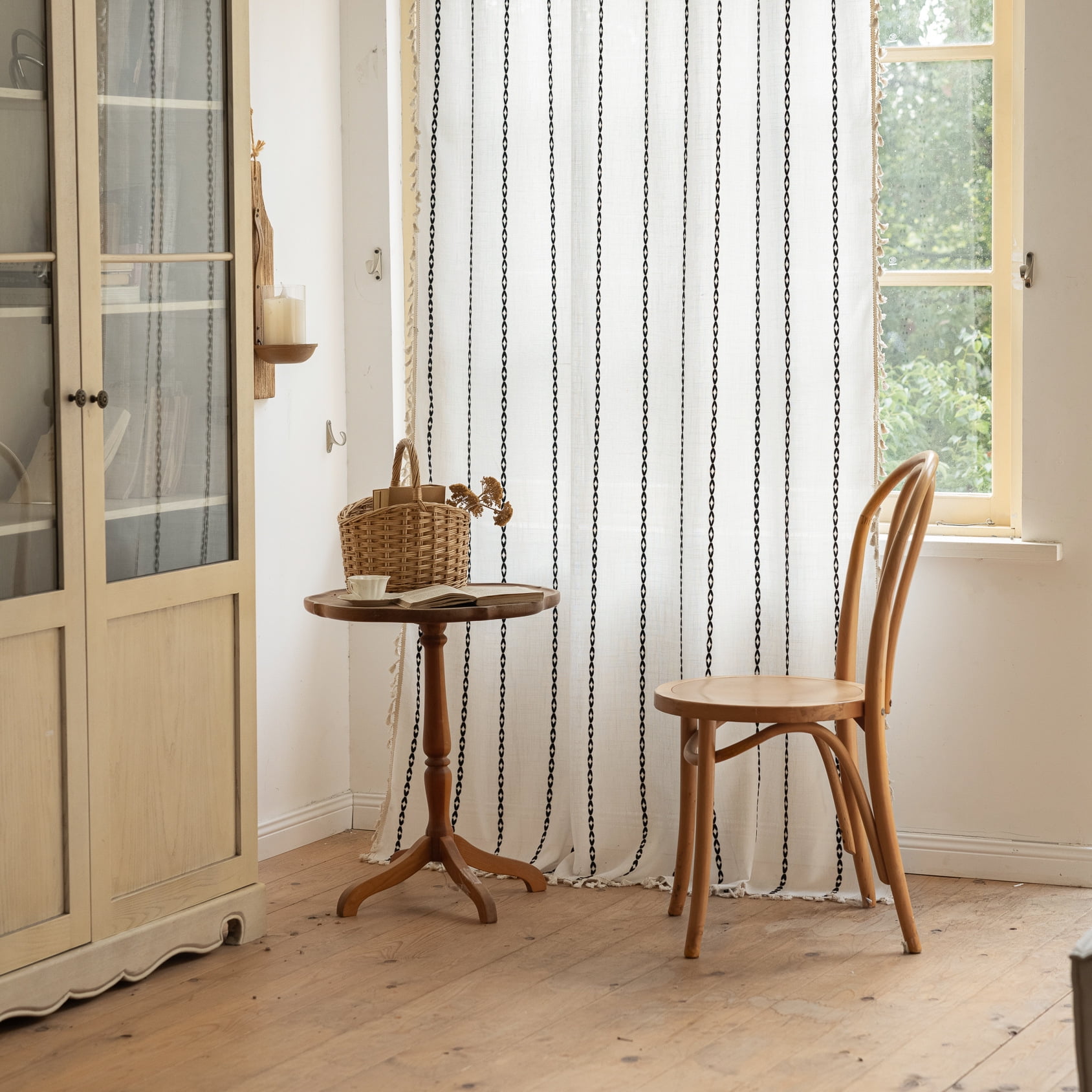 Namzi Semi Sheer Curtains - 2 slice Rod Pocket Curtains for Windows ...