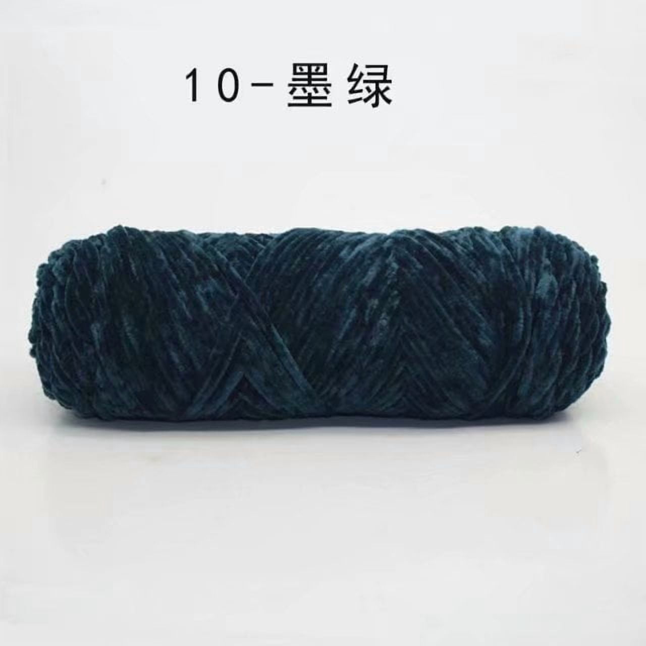 Namzi Soft Yarn for Crocheting, 1 roll dark green Chenille Yarn - High ...