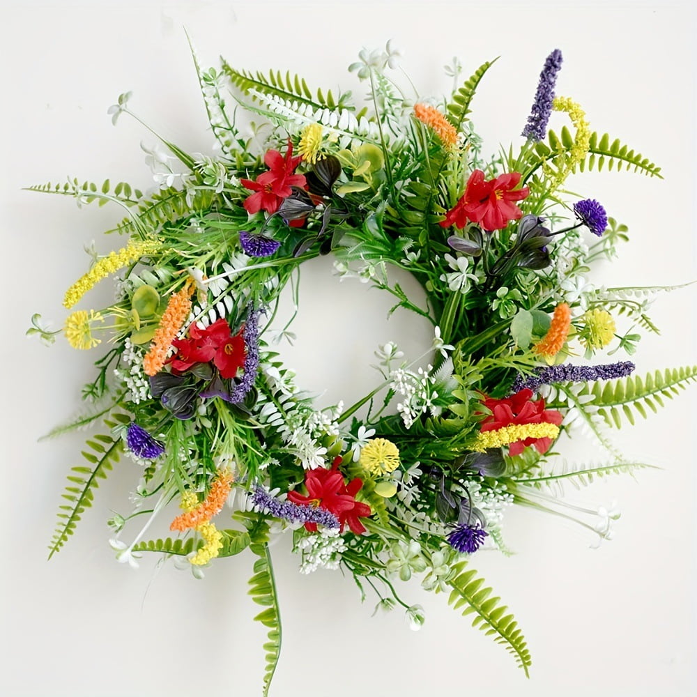 Namzi Spring Wreath,17.7" Spring Wreaths for Front Door Artificial ...