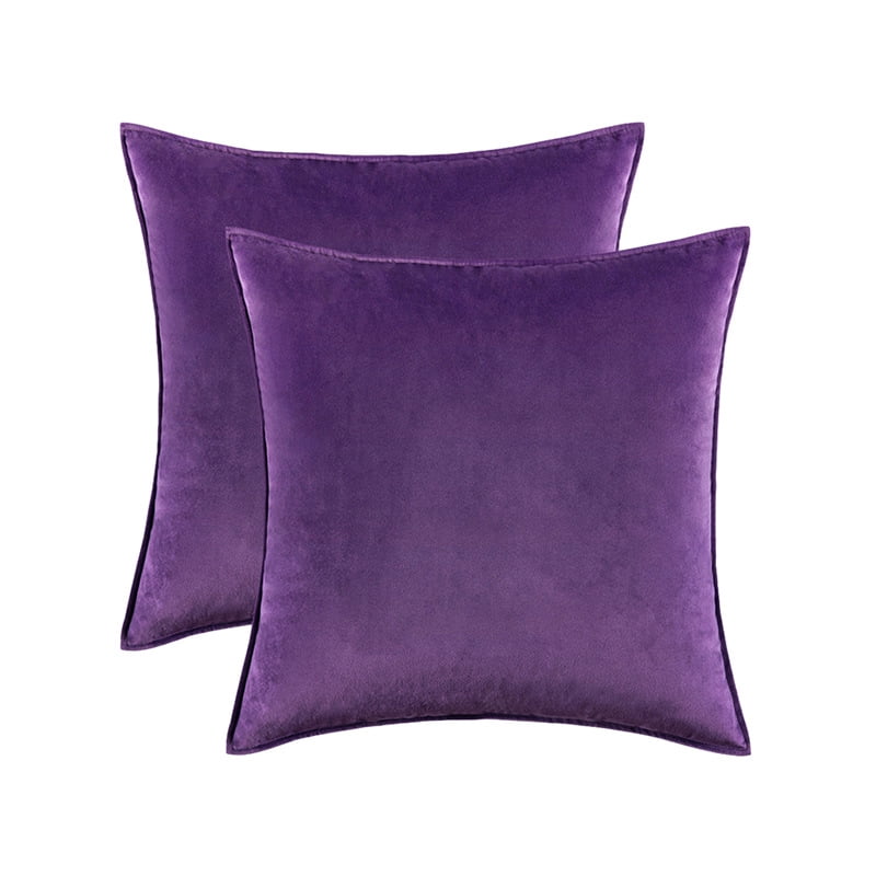 Namzi Super Soft Solid Square Decorative Pillow Set of 2 45x45cm Plush ...
