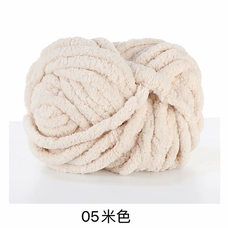 Namzi Thick Wool Yarn, Yarn Packs for Crocheting - beige, 1 roll, Soft ...