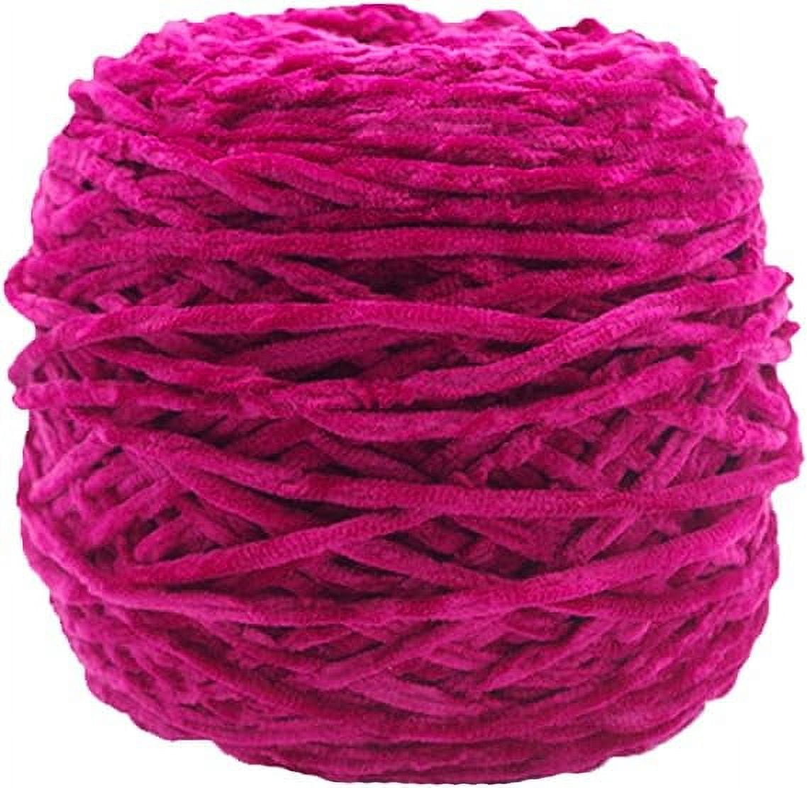 Namzi Velvet Chenille Yarn, 250g Rose Red Chunky Crochet Yarn Soft ...