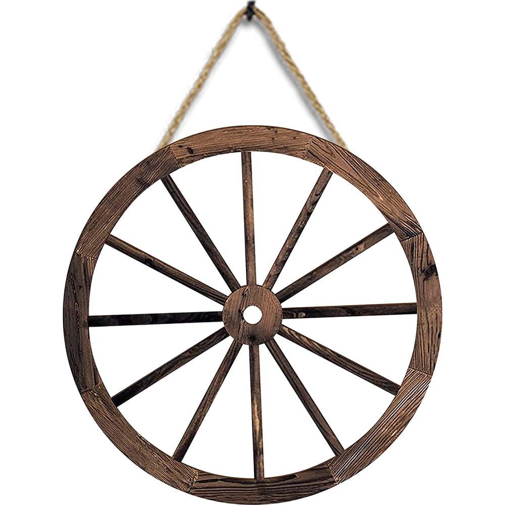 Namzi Wagon Wheel Decor Rustic Vintage Wooden Wagon Wheel Wall Decor ...