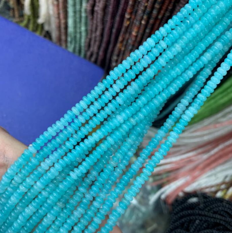 Namzi-b 2 pieces 2 * 4mm natural stone abacus beads scattered beads DIY blue natural stone ...