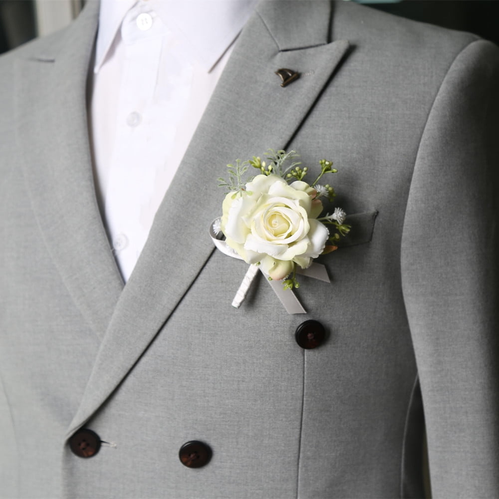 Namzi-b 2pcs boutonniere pins for Men Groom and Best Man Boutonnieres ...