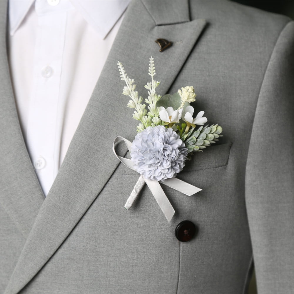 Namzi-b 2pcs boutonniere pins for Men Groom and Best Man Boutonnieres ...