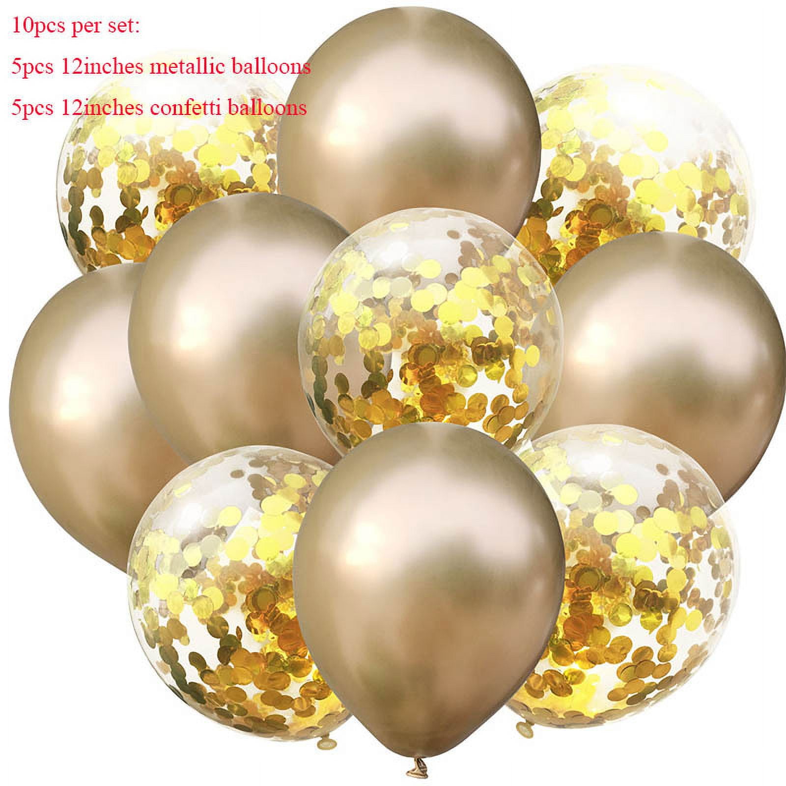 Namzi-b 50PCS champagne and Gold Confetti Balloons, Premium 12inch ...