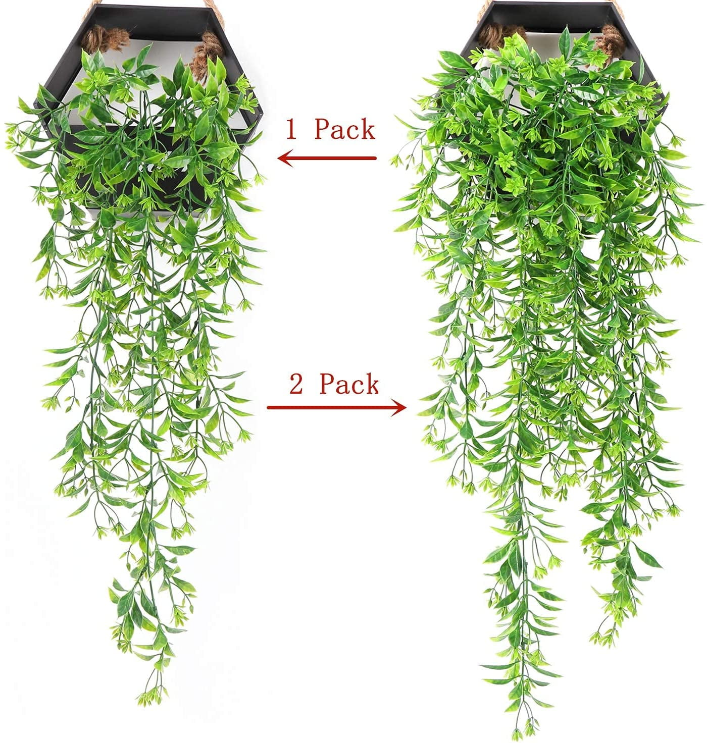 Namzi-b Artificial Hanging Vines, Plastic Flowers Ivy Plants Fake Vine ...