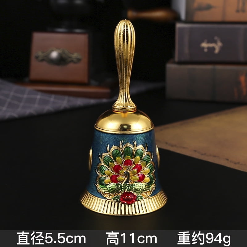 Namzi-b Hand Bell, Engraved Peacock Call Bell Handheld Bell for Wedding ...
