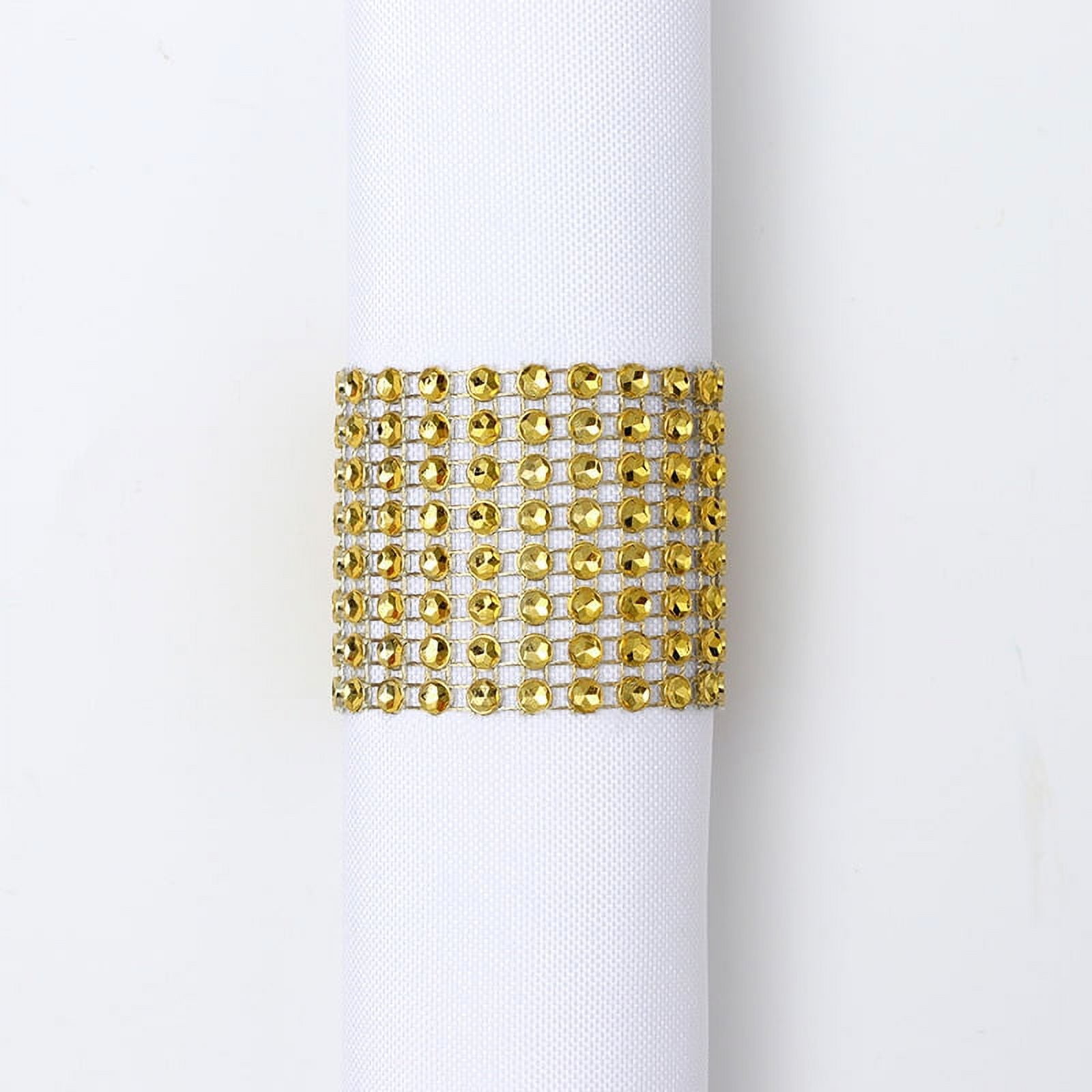 Namzi-b Hotel Restaurant Set Up 8 Rows of Mesh Diamond Napkin Buckles ...