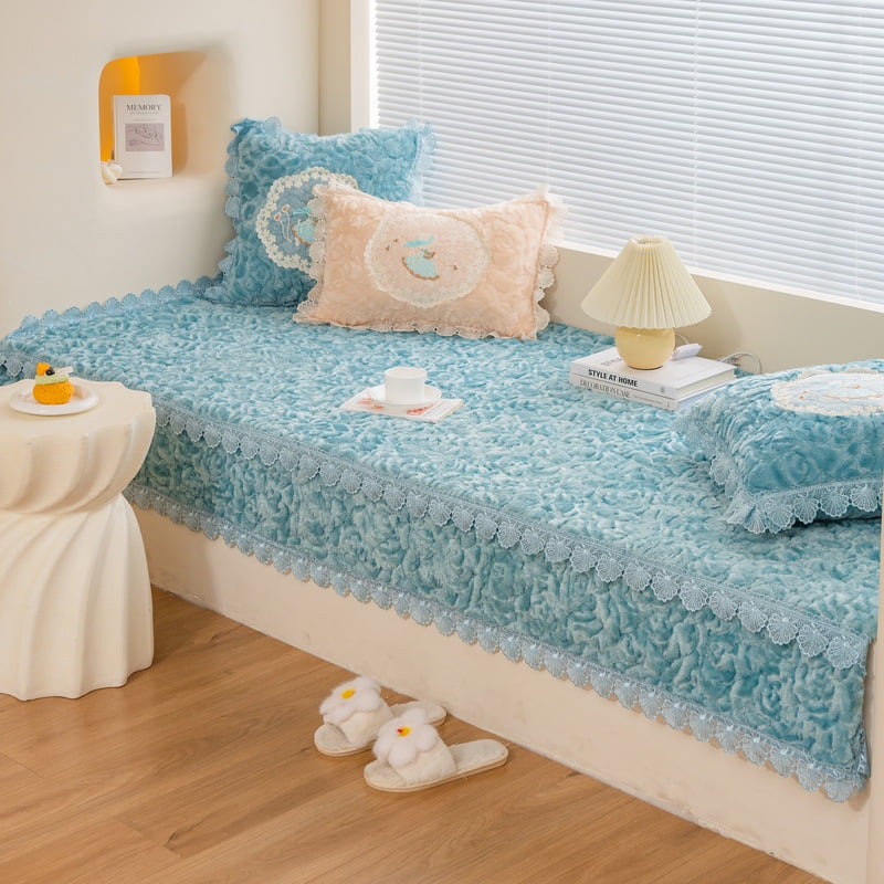 Namzi-b Solid Color Plush Table Runner,Faux Sheepskin Decorative Shaggy ...