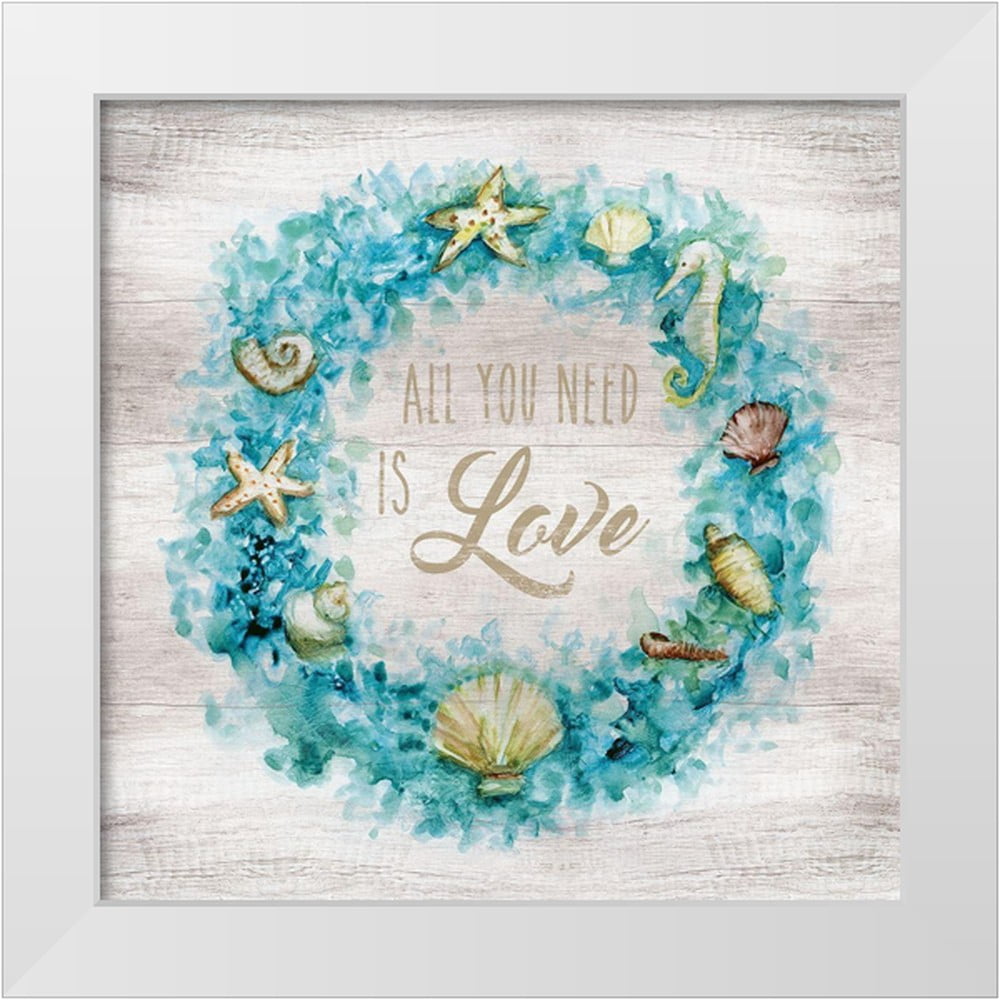 Nan 12x12 White Modern Wood Framed Museum Art Print Titled - Love Beach ...