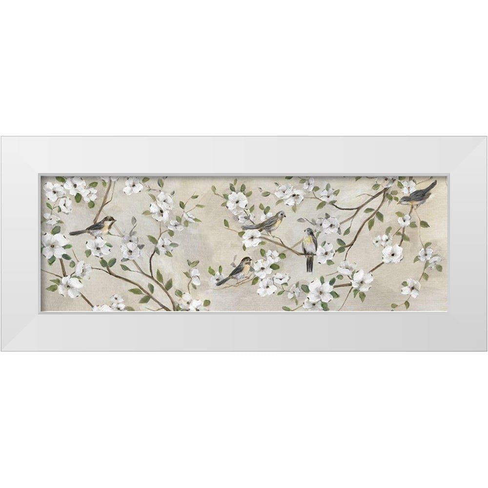 Nan 14x7 White Modern Wood Framed Museum Art Print Titled - Flocking ...