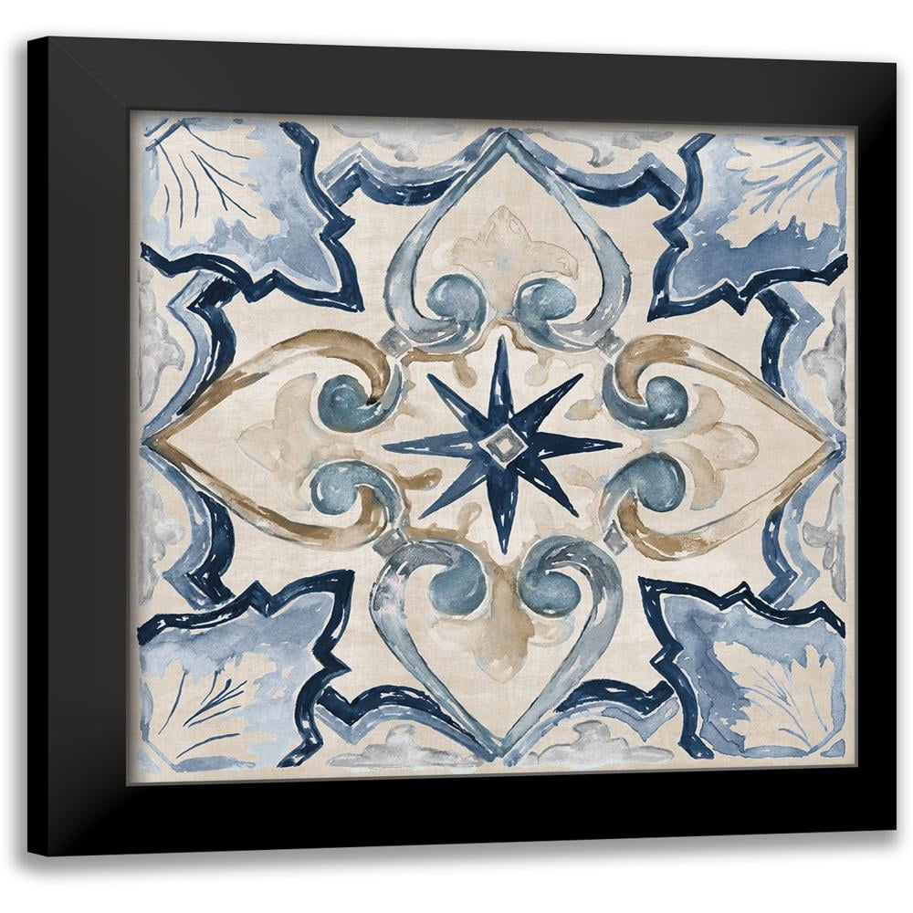 Nan 15x15 Black Modern Framed Museum Art Print Titled - Moroccan Tile ...