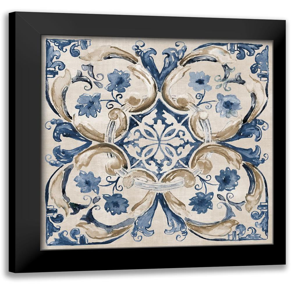 Nan 15x15 Black Modern Framed Museum Art Print Titled - Moroccan Tile I ...