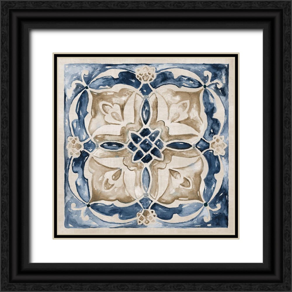 Nan 15x15 Black Ornate Wood Framed with Double Matting Museum Art Print ...