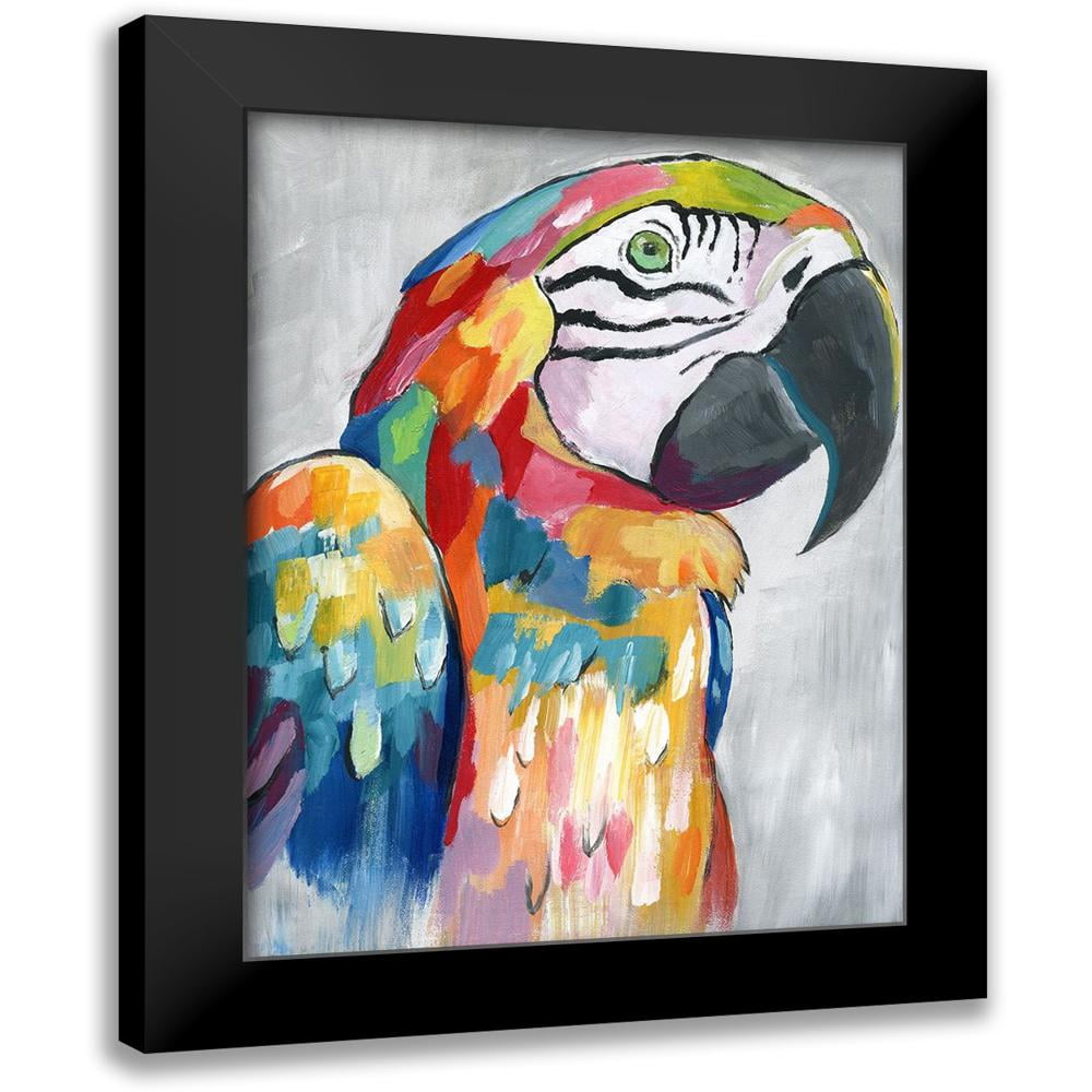 Nan 19x24 Black Modern Framed Museum Art Print Titled - Vibrant Parrot ...