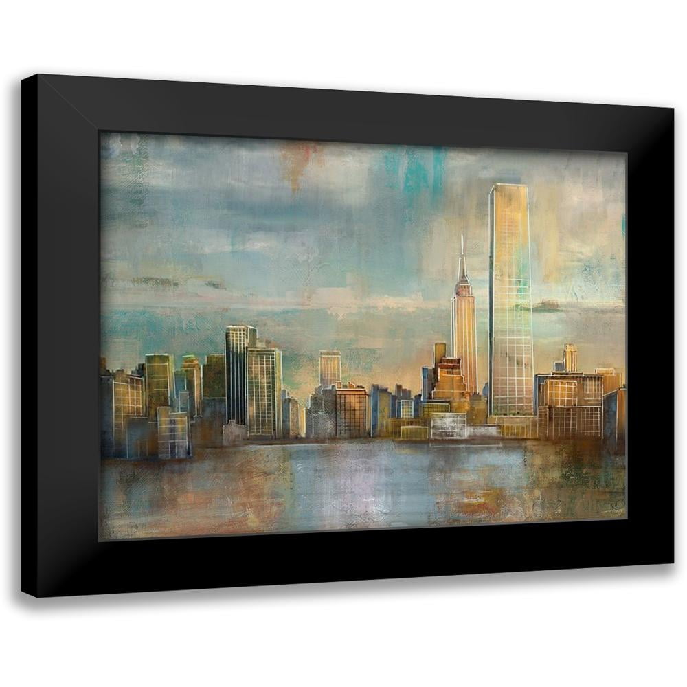 Nan 24x20 Black Modern Framed Museum Art Print Titled - City Skyline ...