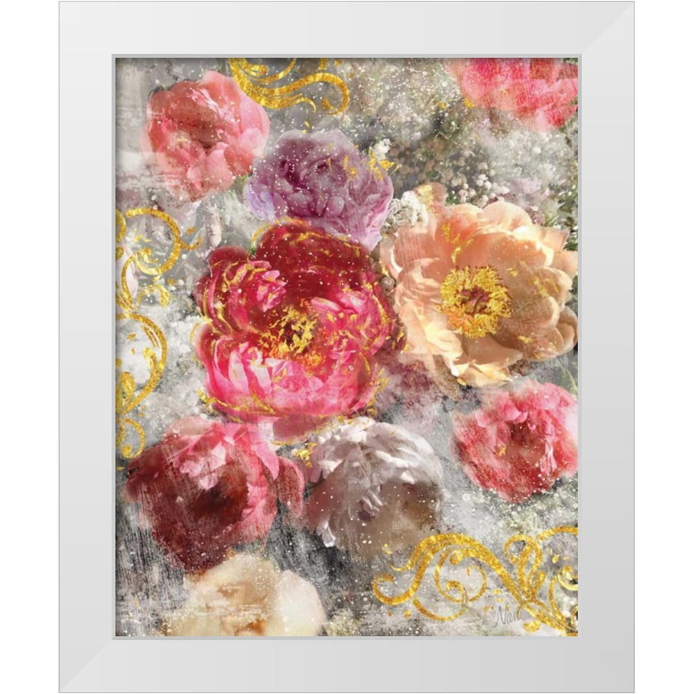 Nan 26x32 White Modern Wood Framed Museum Art Print Titled - Roses ...