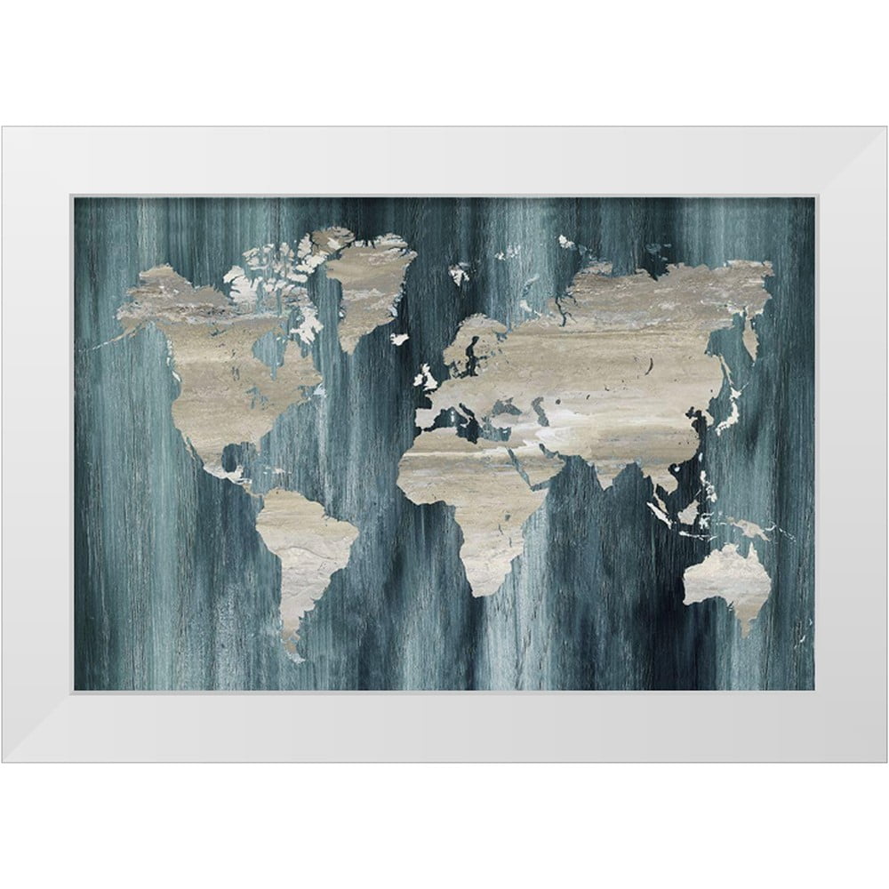 Nan 32x23 White Modern Wood Framed Museum Art Print Titled - Navy World ...