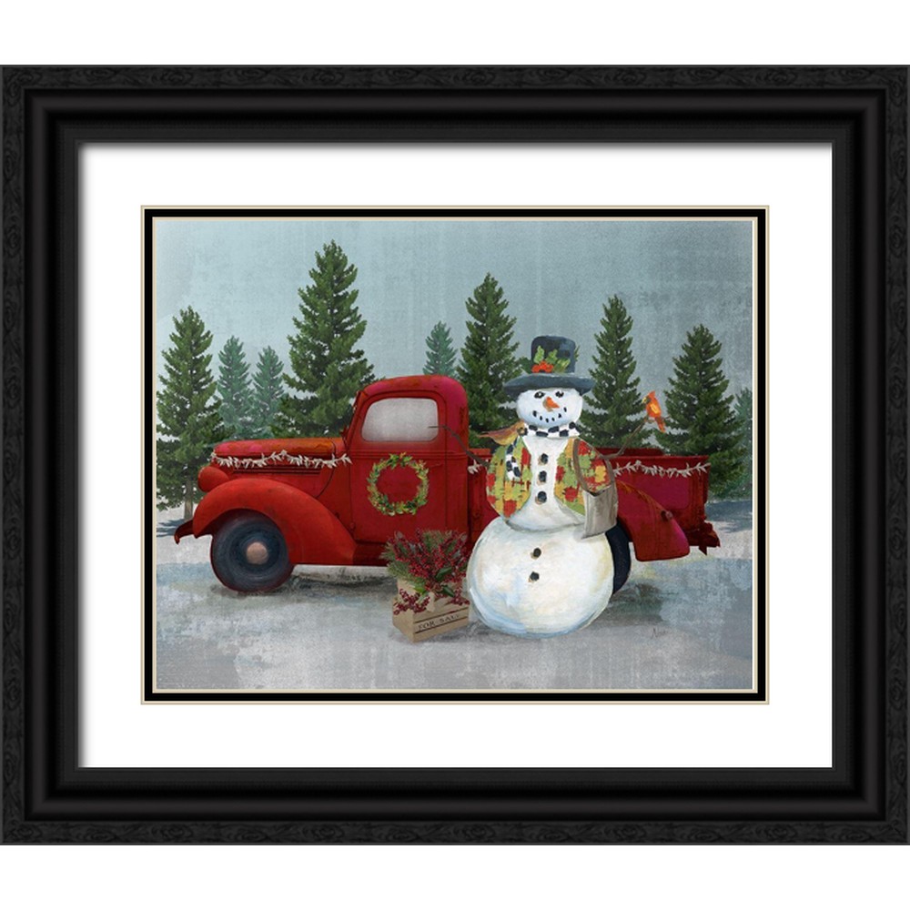 Nan 32x26 Black Ornate Wood Framed with Double Matting Museum Art Print ...