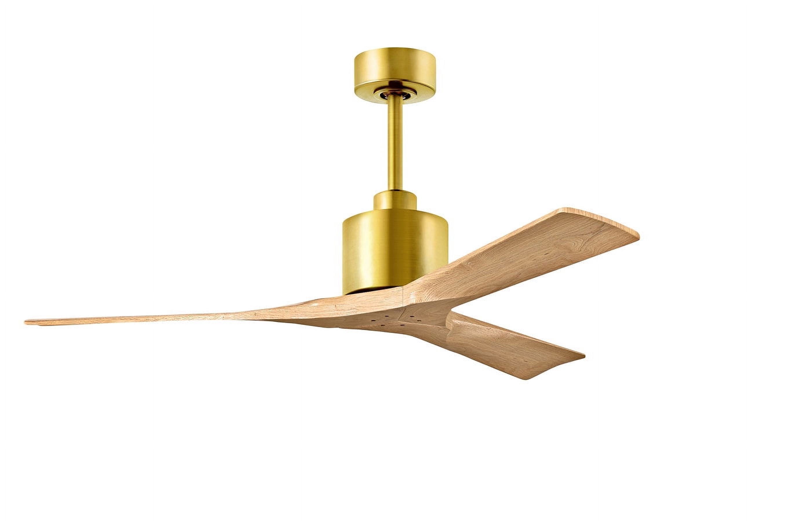 Nan 6-speed ceiling fan in Brushed Brass finish with 52” solid light ...